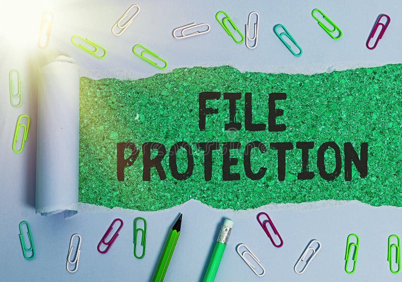 Writing Note Showing File Protection. Business Photo Showcasing ...
