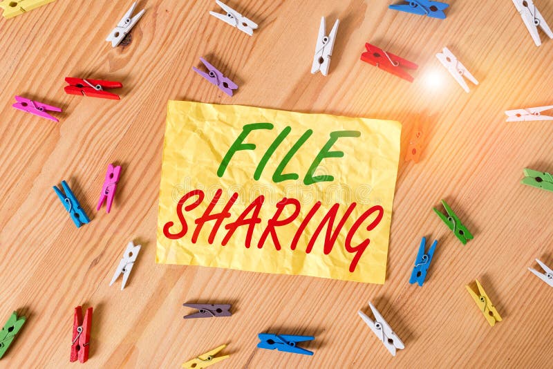 Writing Note Showing File Sharing. Business Photo Showcasing Transmit ...
