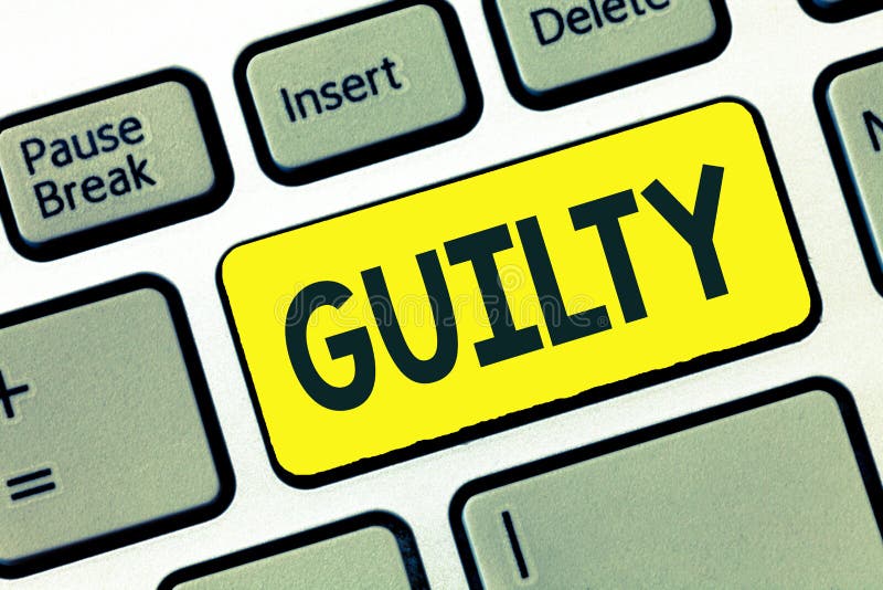 Writing Note Showing Guilty. Business Photo Showcasing Culpable of or ...
