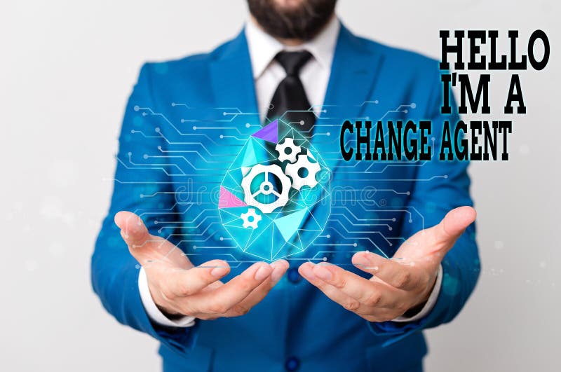 Writing Note Showing Hello I M a Change Agent. Business Photo ...