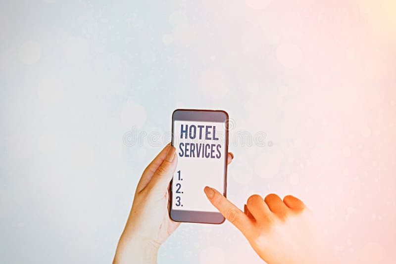Writing Note Showing Hotel Services. Business Photo Showcasing ...
