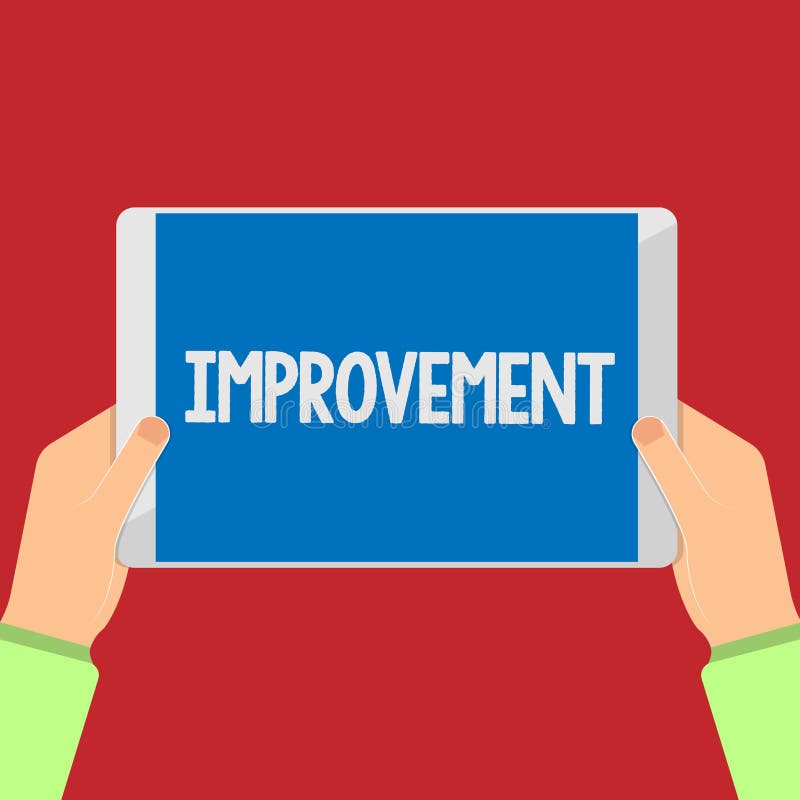 Writing Note Showing Improvement. Business Photo Showcasing Make Things ...
