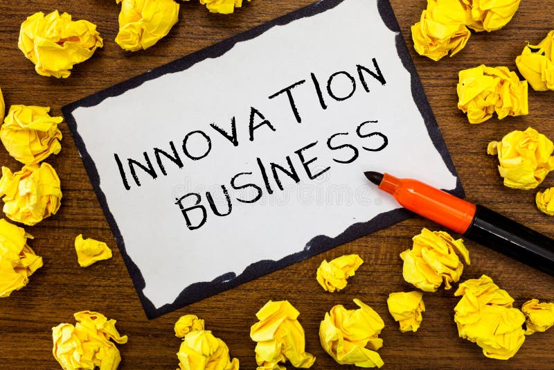 Writing Note Showing Innovation Business. Business Photo Showcasing ...