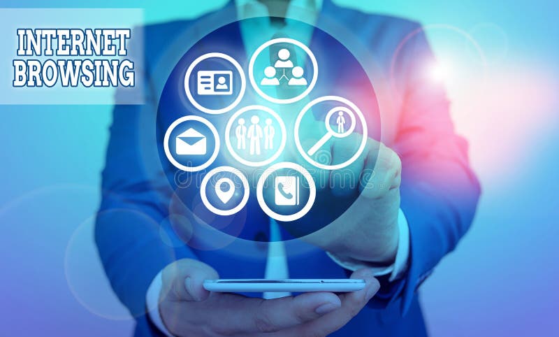 Writing Note Showing Internet Browsing. Business Photo Showcasing Act ...