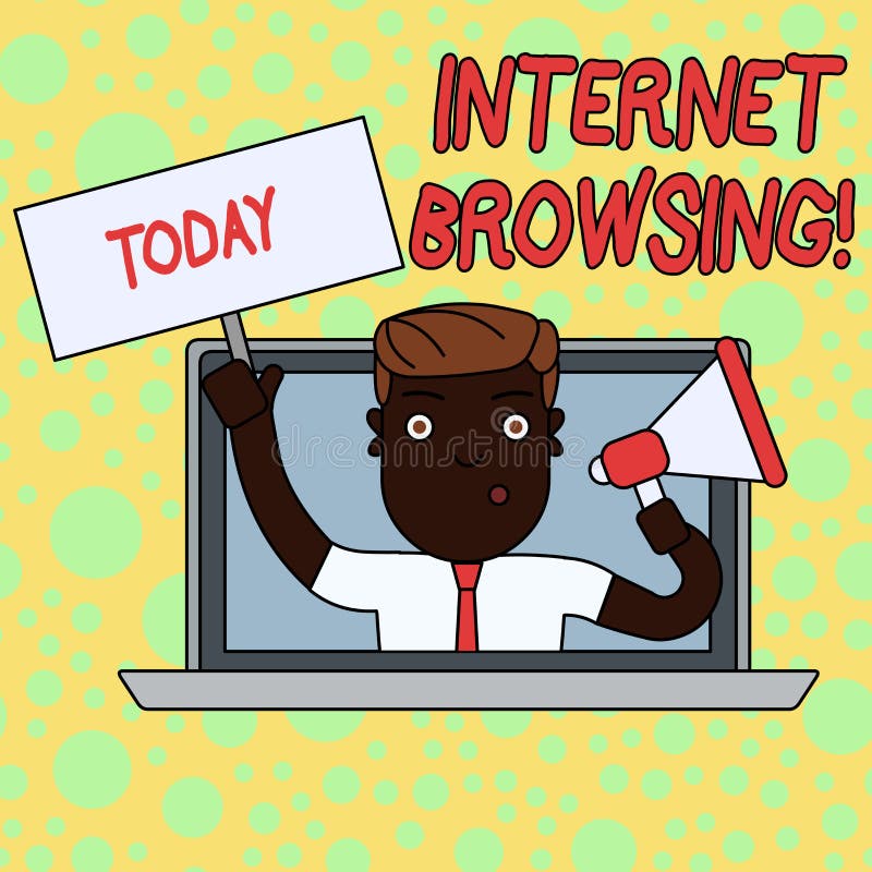 Writing Note Showing Internet Browsing. Business Photo Showcasing Act ...