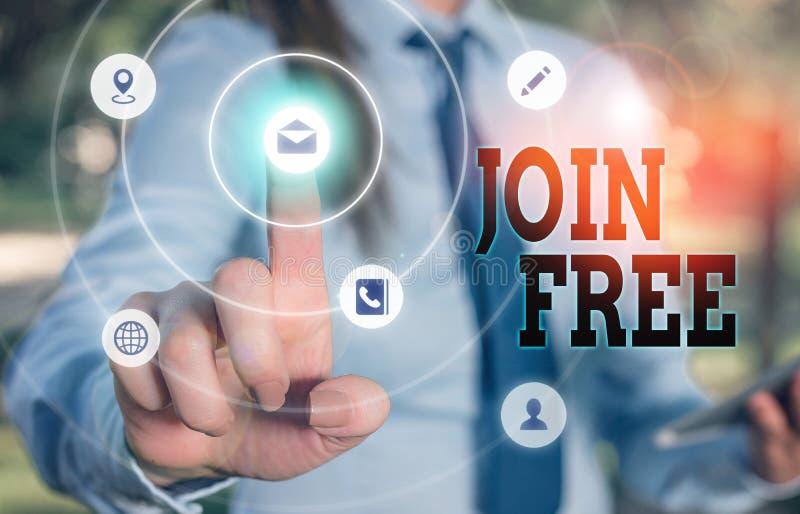 Writing Note Showing Join Free. Business Photo Showcasing the Act or an ...