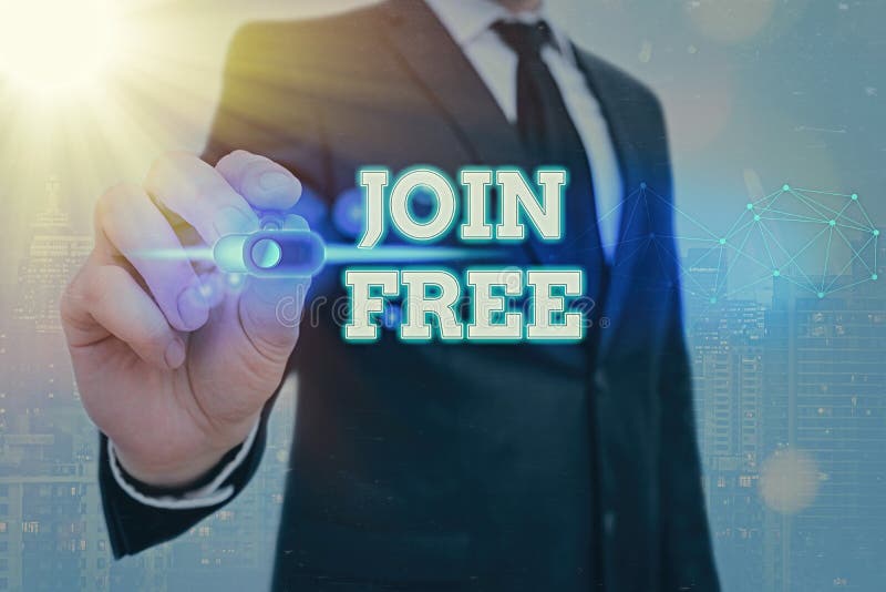 Writing Note Showing Join Free. Business Photo Showcasing the Act or an ...