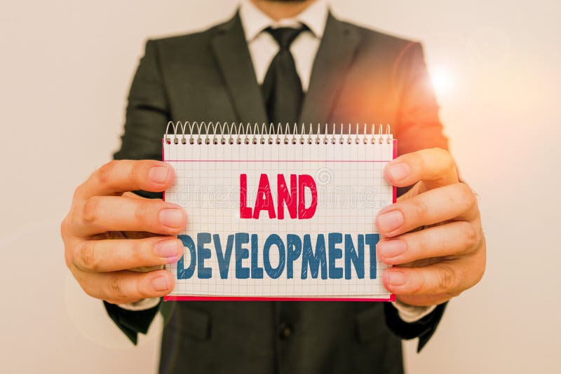 Writing Note Showing Land Development. Business Photo Showcasing ...