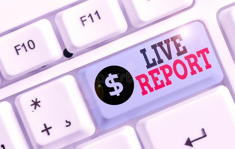 Writing Note Showing Live Report. Business Photo Showcasing Continuous ...