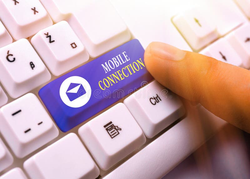 Writing Note Showing Mobile Connection. Business Photo Showcasing ...