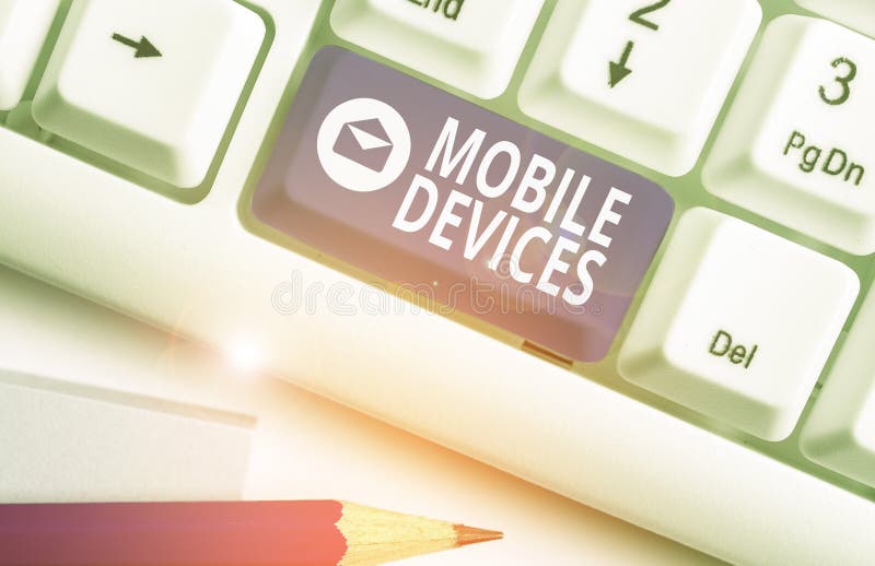 Writing Note Showing Mobile Devices. Business Photo Showcasing Portable ...