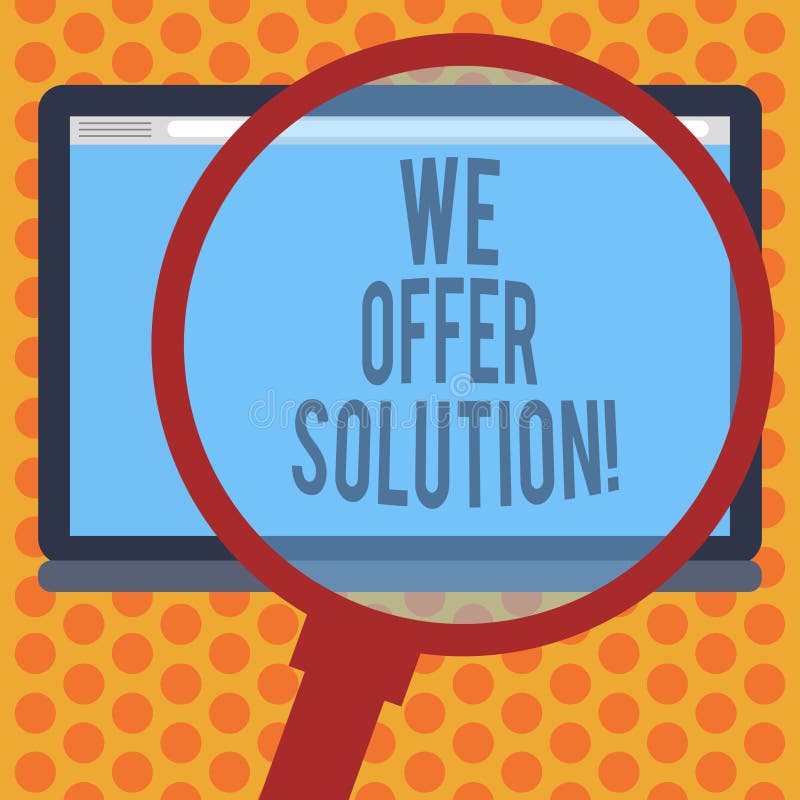 Writing Note Showing we Offer Solution. Business Photo Showcasing Give ...