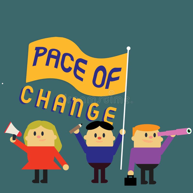 Writing Note Showing Pace of Change. Business Photo Showcasing Shift in ...