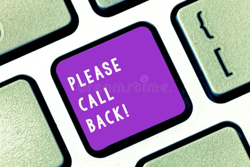 Writing Note Showing Please Call Back. Business Photo Showcasing ...