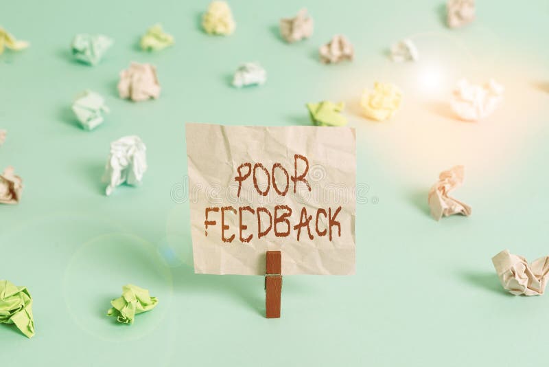 Writing Note Showing Poor Feedback. Business Photo Showcasing a ...