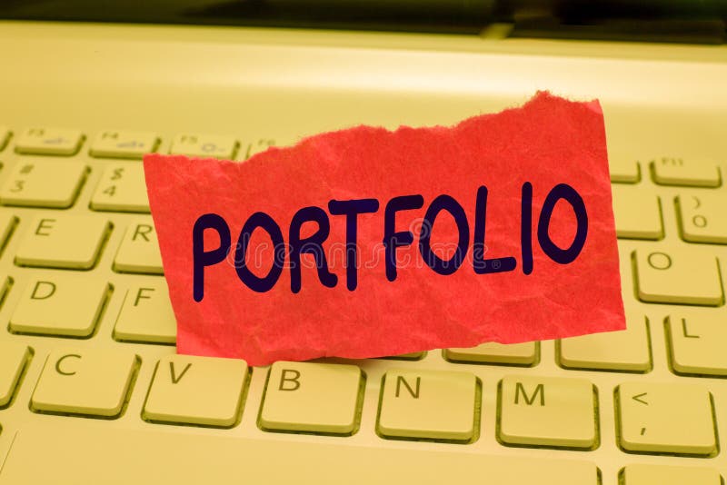 Writing Note Showing Portfolio. Business Photo Showcasing Examples of ... Writing Note Showing Portfolio. Business Photo Showcasing Examples of ...