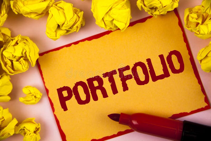 Writing Note Showing Portfolio. Business Photo Showcasing Examples of ... Writing Note Showing Portfolio. Business Photo Showcasing Examples of ...