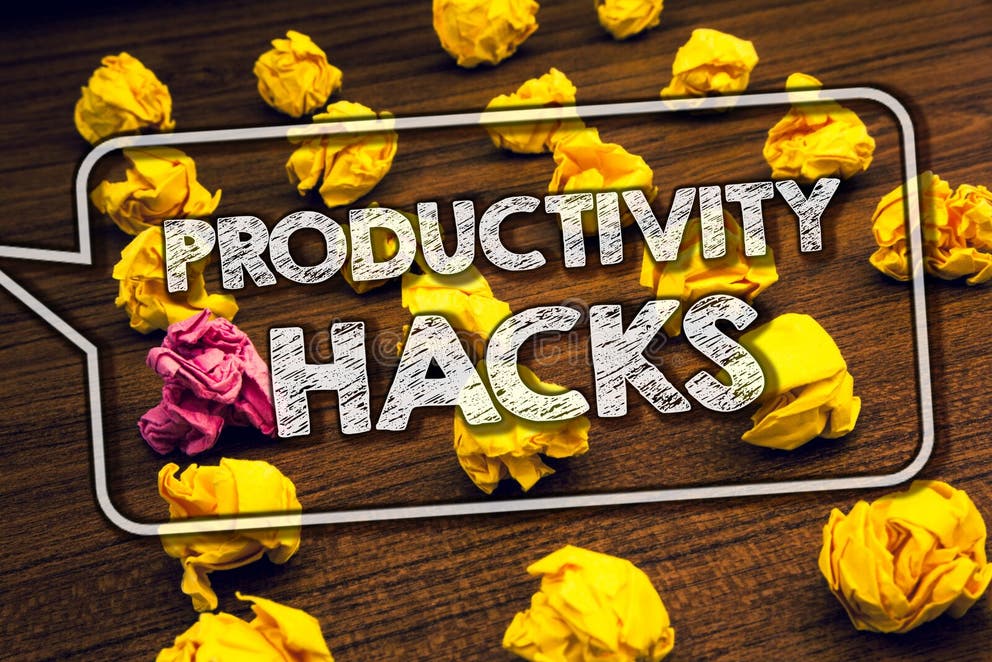 Writing Note Showing Productivity Hacks. Business Photo Showcasing ...