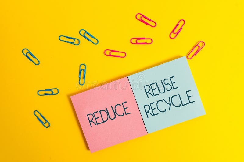 Writing Note Showing Reduce Reuse Recycle. Business Photo Showcasing ...