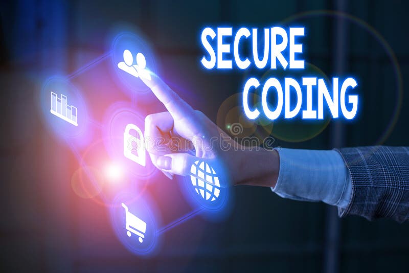 Writing Note Showing Secure Coding Business Photo Showcasing Applied To Avoid The Introduction