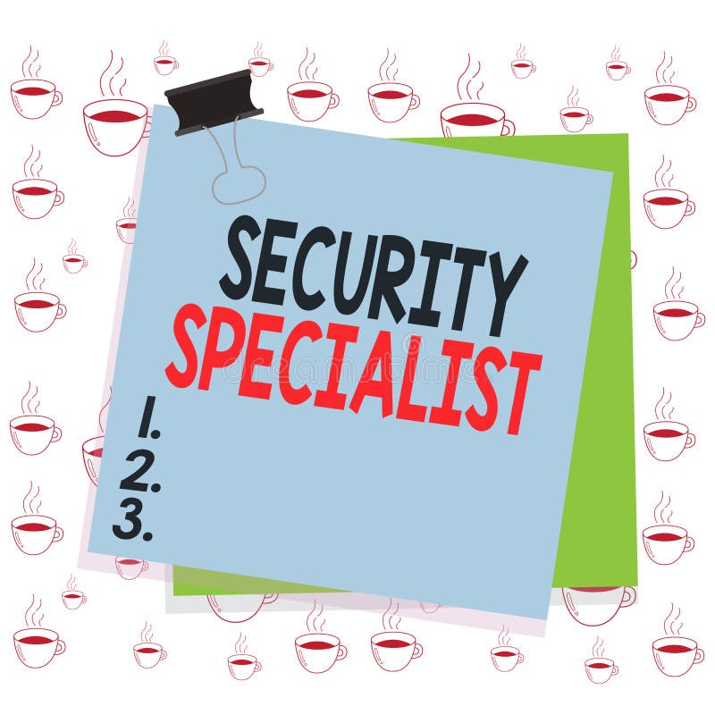Writing Note Showing Security Specialist. Business Photo Showcasing ...