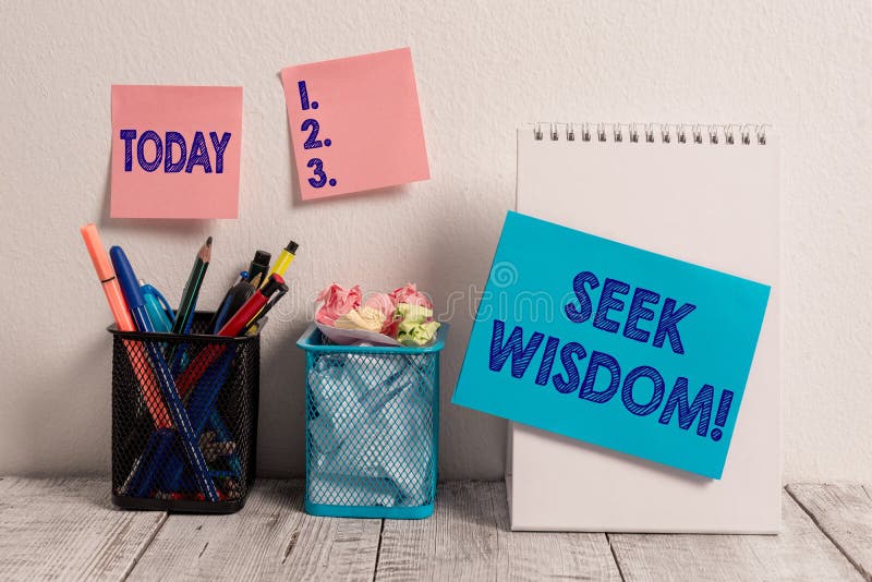 Writing Note Showing Seek Wisdom. Business Photo Showcasing Ability To ...