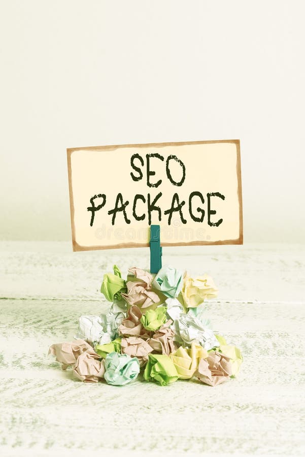 Writing Note Showing Seo Package. Business Photo Showcasing Practice of ...