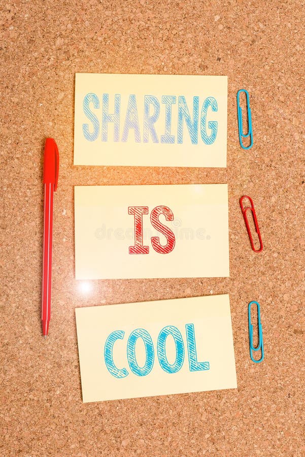 Writing Note Showing Sharing is Cool. Business Photo Showcasing Giving ...