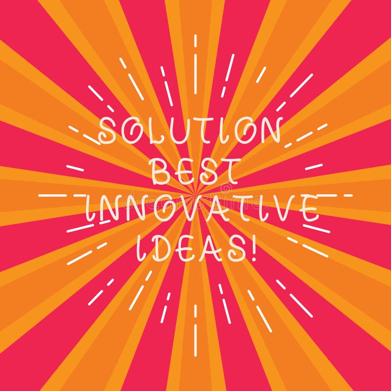 Writing Note Showing Solution Best Innovative Ideas. Business Photo ...