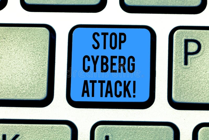 Writing Note Showing Stop Cyber Attack. Business Photo Showcasing ...