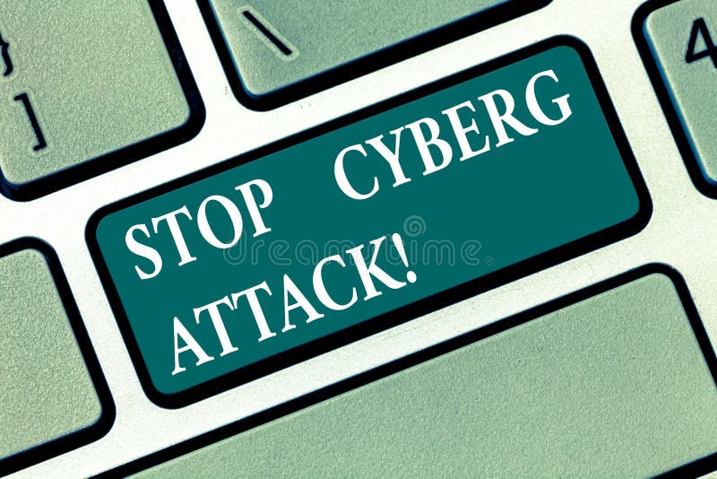 Writing Note Showing Stop Cyber Attack. Business Photo Showcasing ...