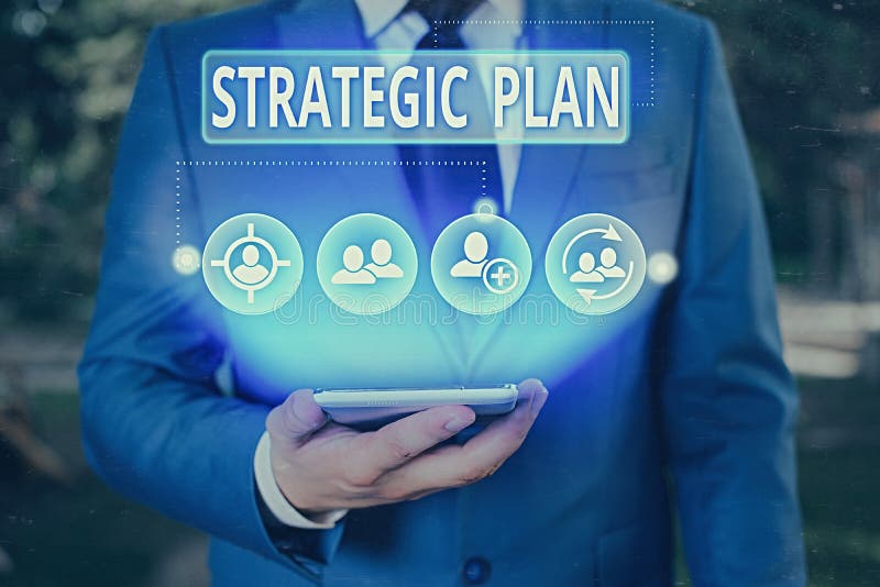 Writing Note Showing Strategic Plan. Business Photo Showcasing a ...