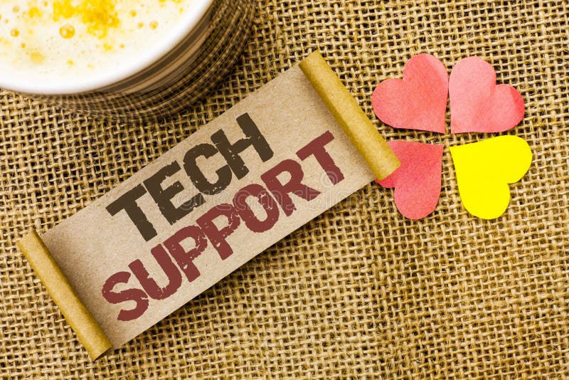 Writing Note Showing Tech Support. Business Photo Showcasing Help Given ...