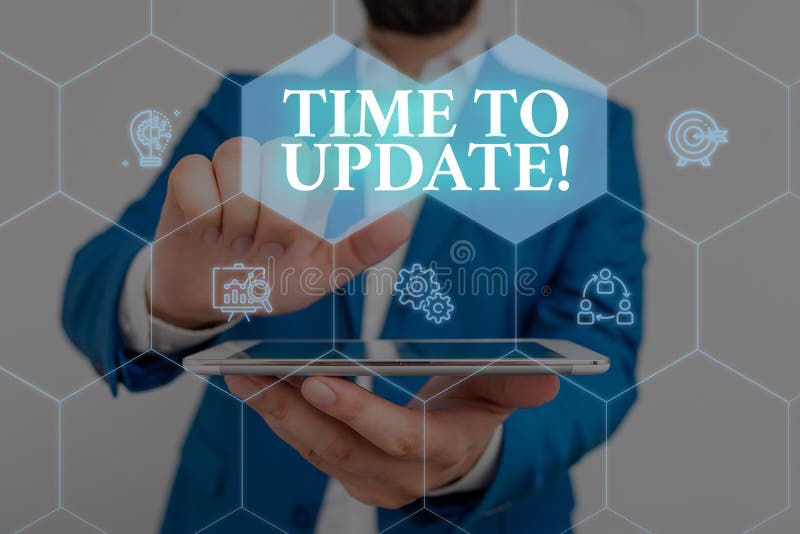 Writing Note Showing Time To Update. Business Photo Showcasing Act ...
