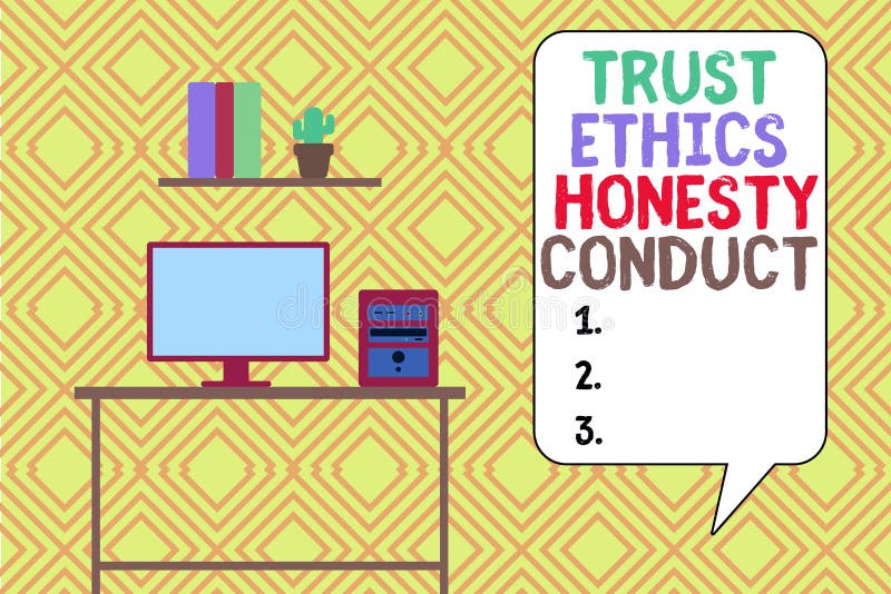 Writing Note Showing Trust Ethics Honesty Conduct. Business Photo ...