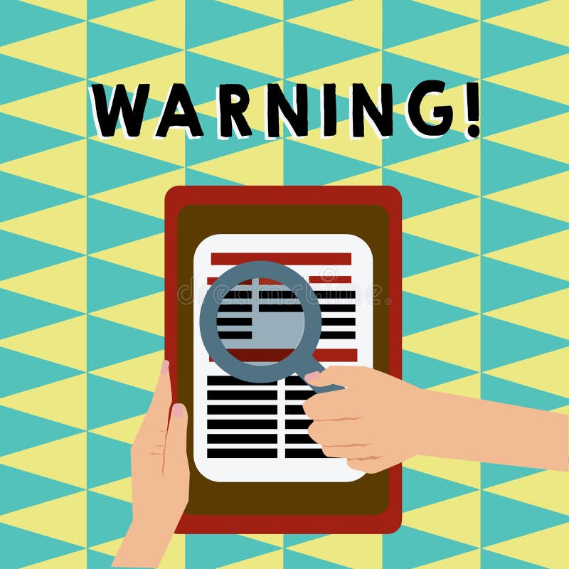 Writing Note Showing Warning. Business Photo Showcasing Statement or ...