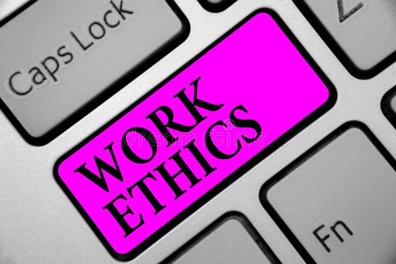 Writing Note Showing Work Ethics. Business Photo Showcasing a Set of ...