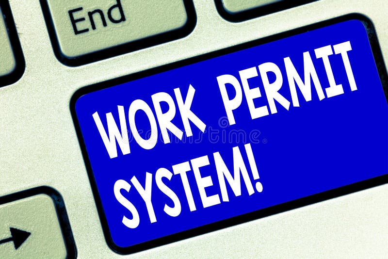 Writing Note Showing Work Permit System. Business Photo Showcasing ...