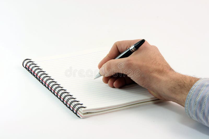 Hand writing on notebook stock photo. Image of window - 17156872
