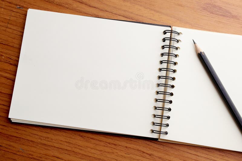 Writing on Notebook with Pencil Stock Image - Image of focus, spiral ...