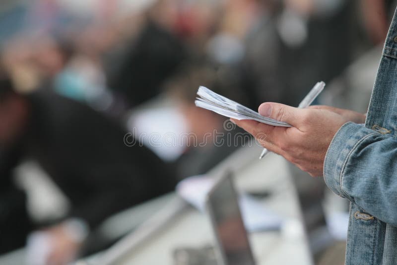 Writing notebook reporter stock image. Image of reports - 45528365