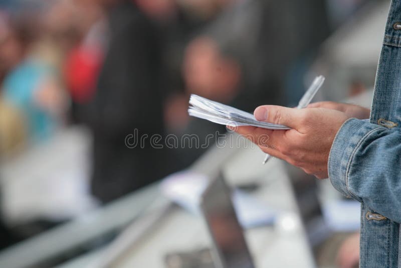 Writing notebook reporter stock image. Image of occupation - 46185685