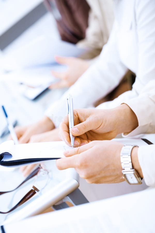 Writing notes stock image. Image of close, coworkers, dressed - 3926691