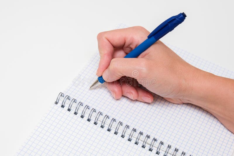 Writing Notes or Planning a Schedule on Blank Spiral Notebook, Hand ...