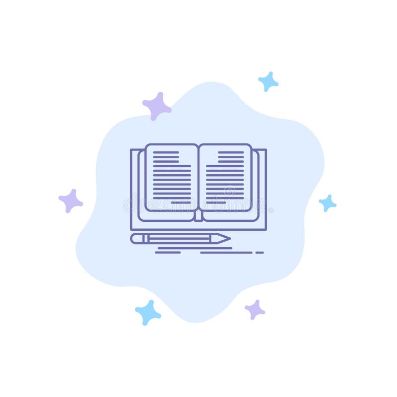 Writing, Novel, Book, Story Blue Icon on Abstract Cloud Background ...