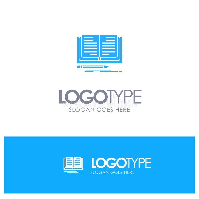 Writing, Novel, Book, Story Blue Solid Logo with Place for Tagline ...