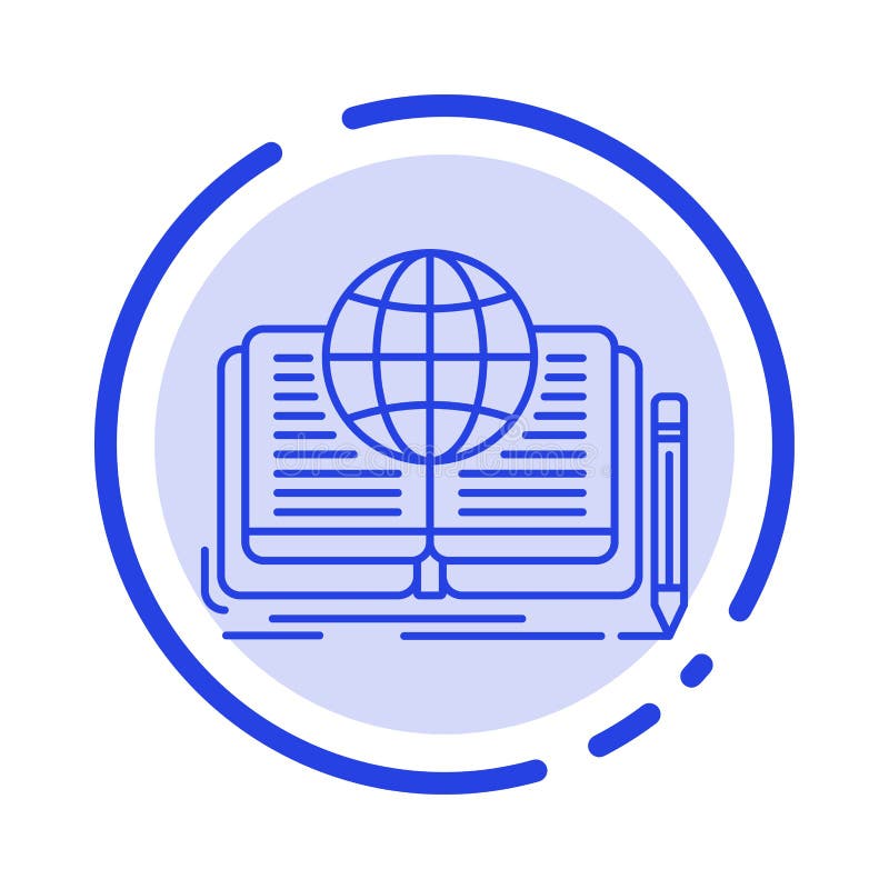Writing, Novel, Book, Story, Theory Blue Dotted Line Line Icon Stock ...