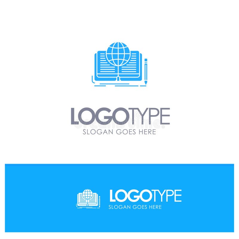 Writing, Novel, Book, Story, Theory Blue Solid Logo with Place for ...