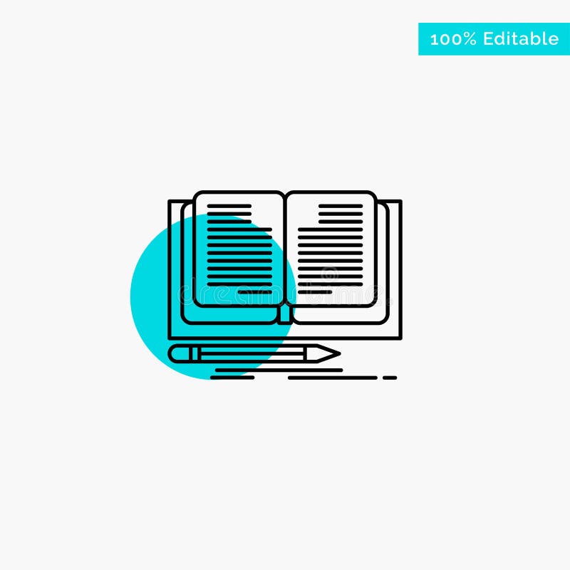 Writing, Novel, Book, Story Turquoise Highlight Circle Point Vector ...