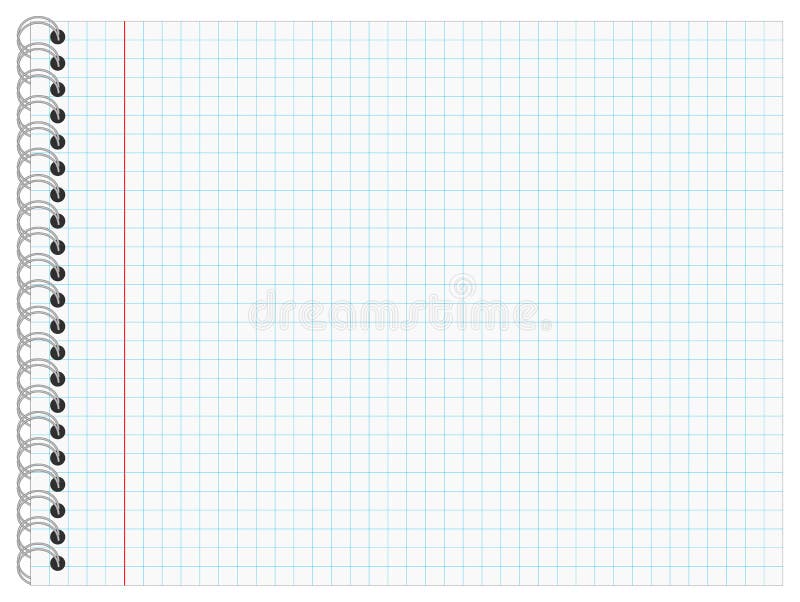 Writing Pad with Checkered Lines, Landscape Format Stock Illustration ...